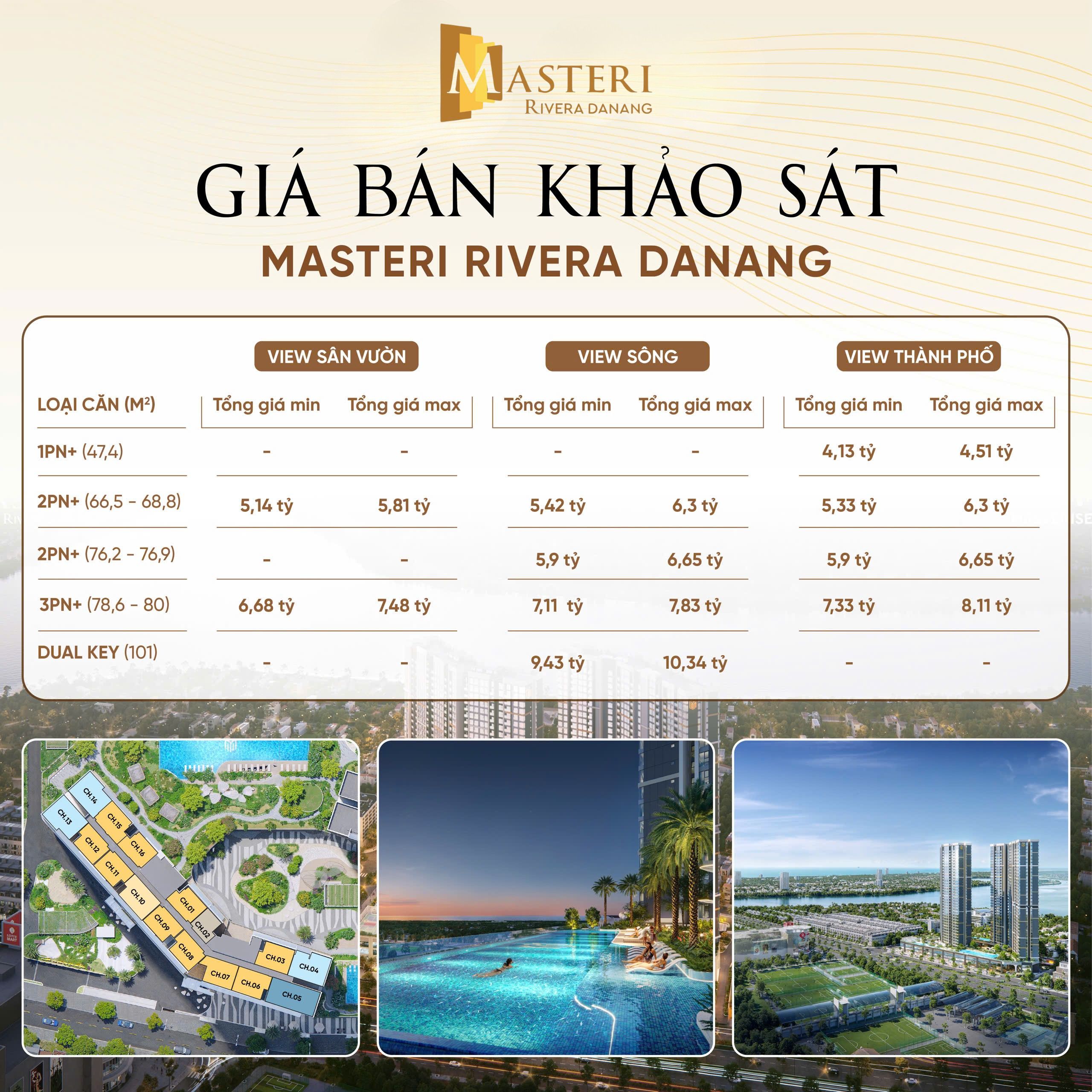 Bảng giá Masteri Rivera Đà Nẵng mới nhất | Giá bán & ưu đãi CĐT